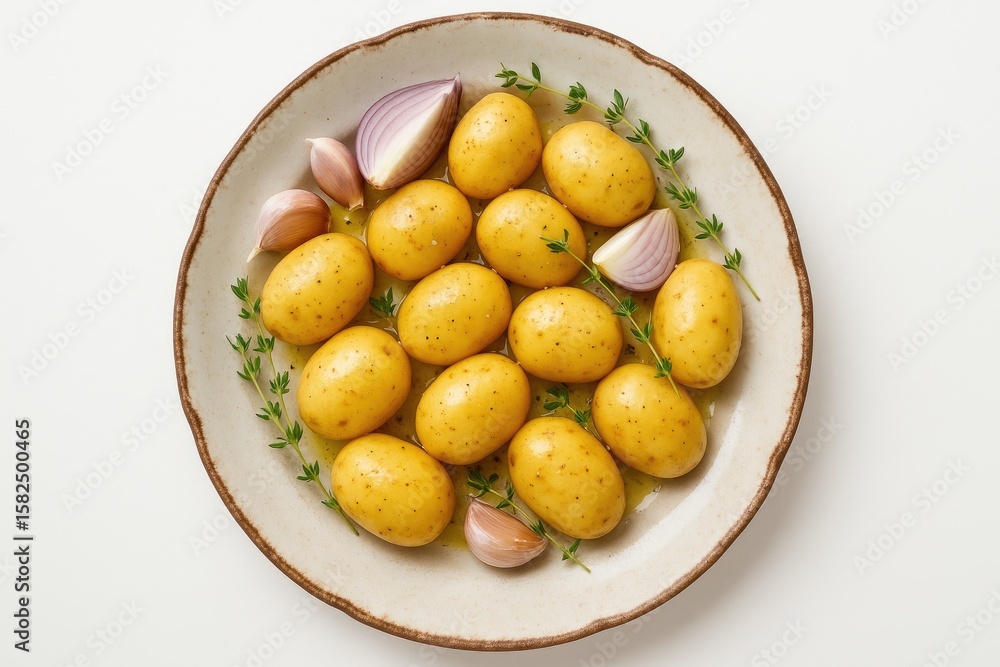 Photo Stock Preparing tiny whole yellow potatoes with skin on in a ...