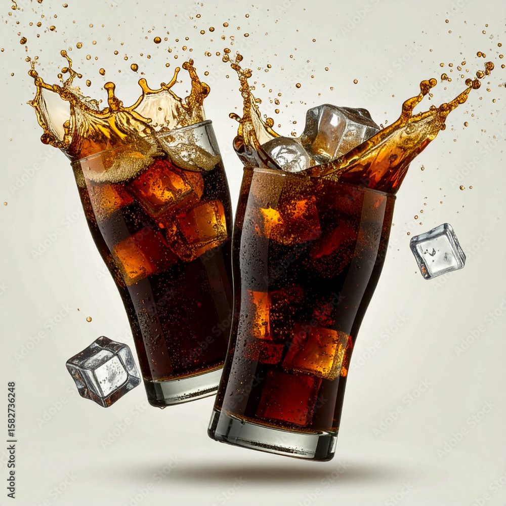 cola, soda, ice, fizzy, vending, cold, cup, straw, drink, brown soda ...