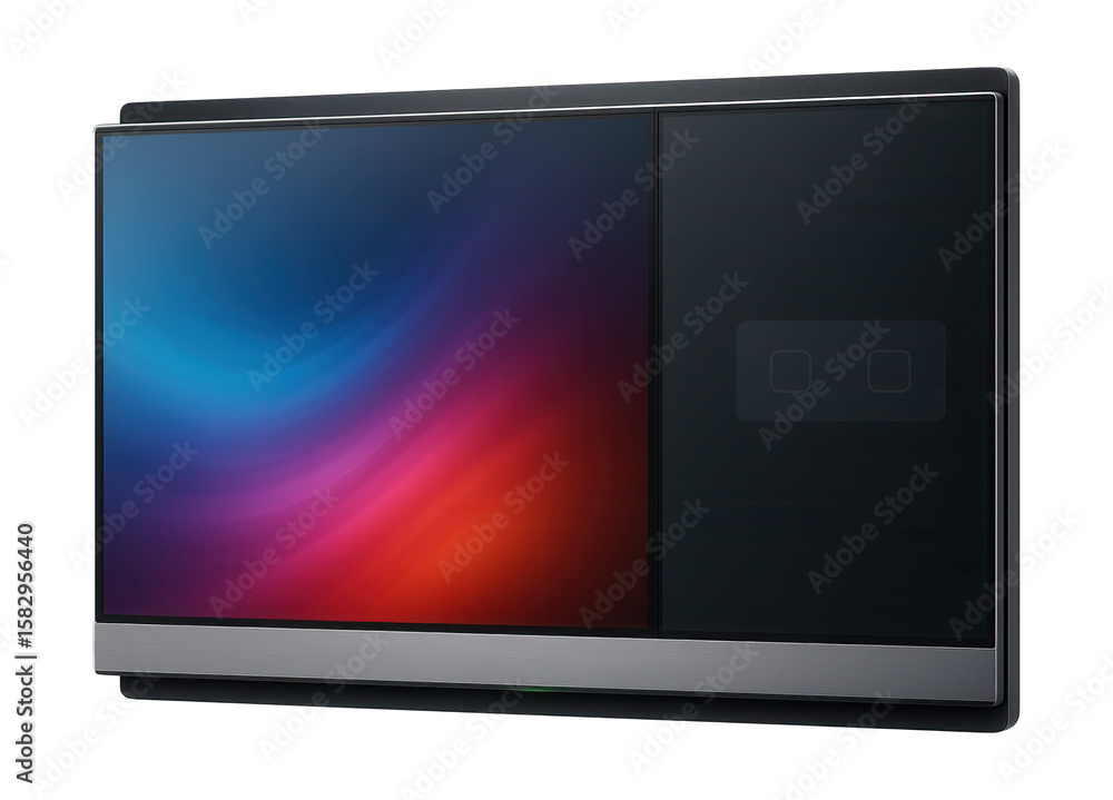 Smart TV with a dual-screen setup for simultaneous multi-source display ...