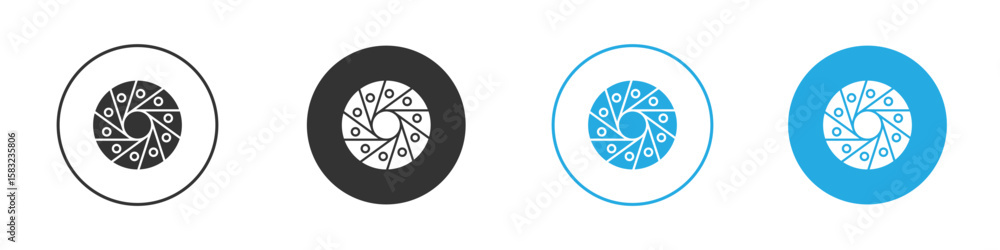 Perpetual motion icon, simple flat style, illustration, logo sign ...