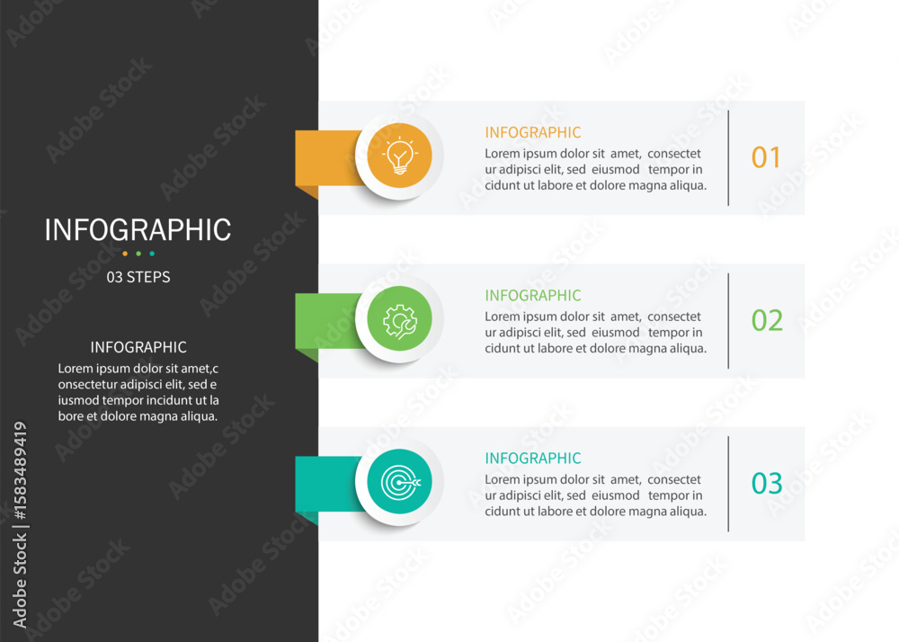 Vertical infographic timeline 3 steps template. Timeline, Business ...