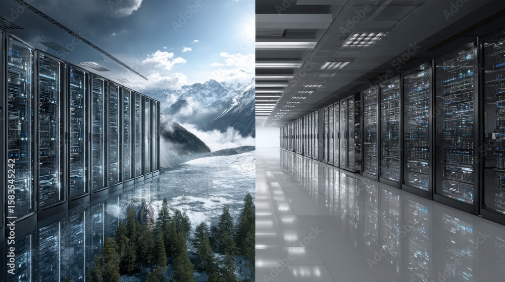 Differences between traditional data centers and cloud data center Stock Illustration | Adobe Stock