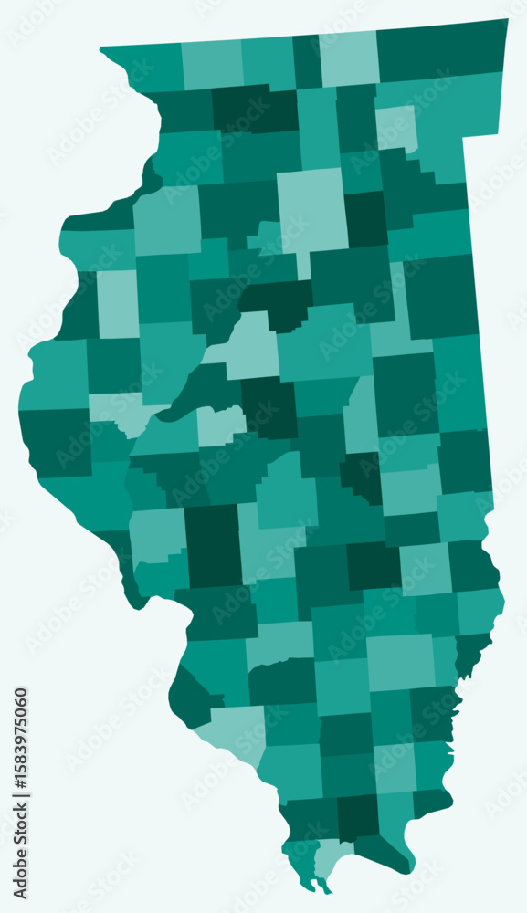 Vettoriale stock di Map of Illinois with counties. Just a simple state ...