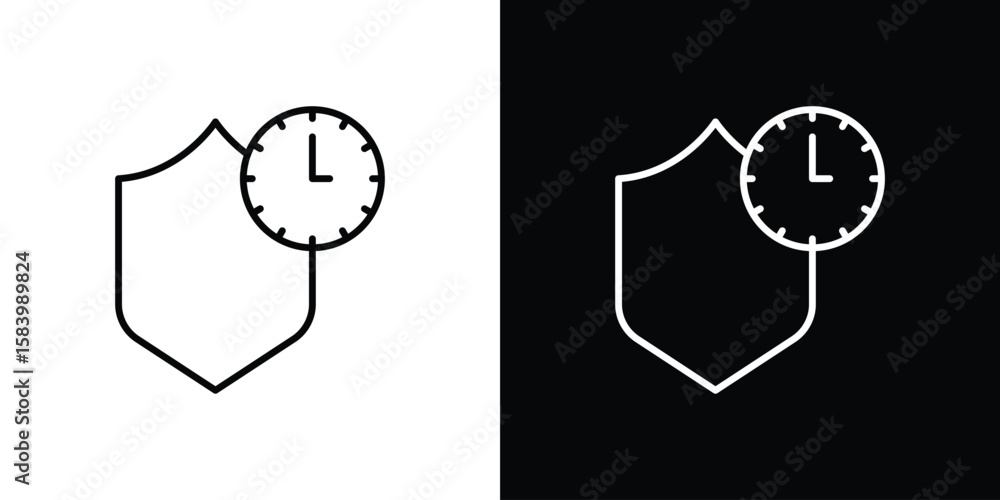 Long term icon simple vector pictogram. black and white icon concept ...
