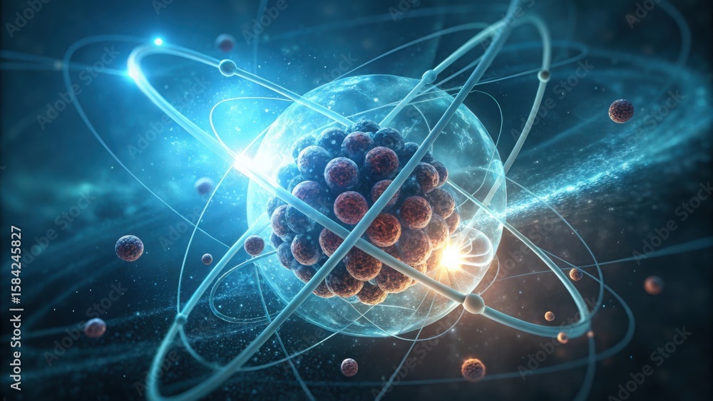 Stunning View of Atomic Nucleus and Splitting Process in Deep Space ...