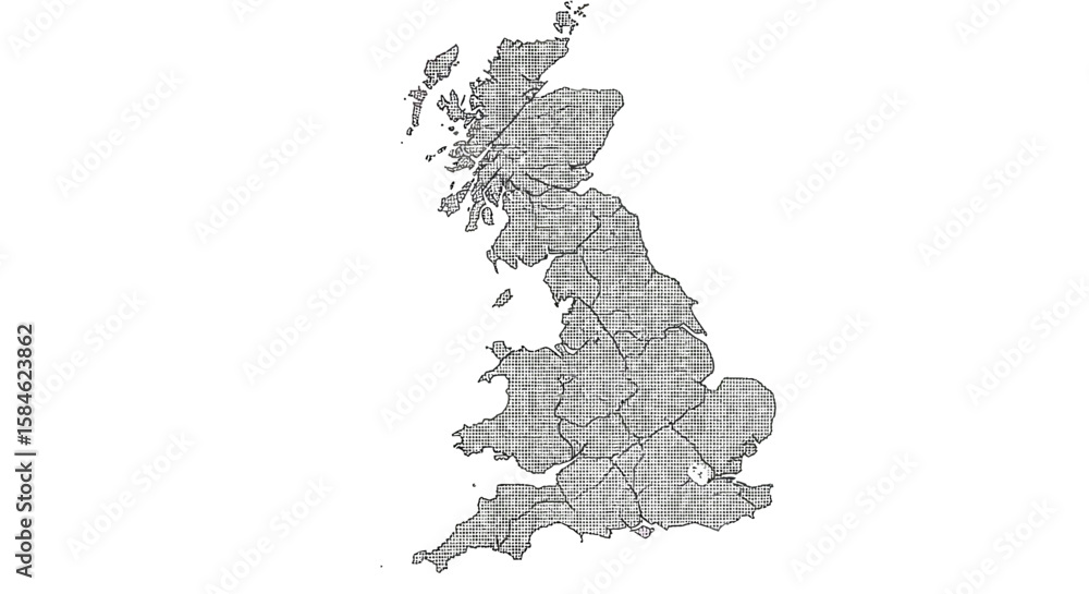 Detailed Map of Great Britain and Ireland Geographic Outline, County ...