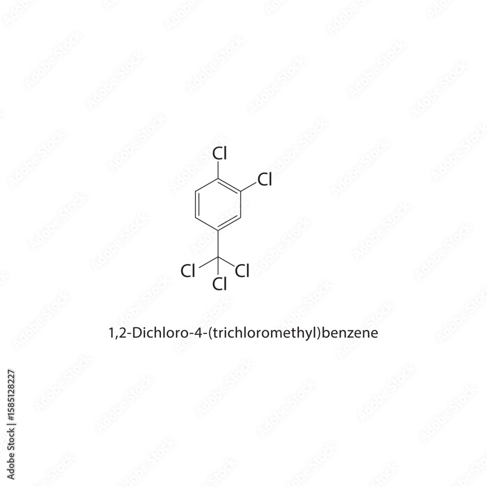 1,2-Dichloro-4-(trichloromethyl)benzene skeletal structure. halogen ...