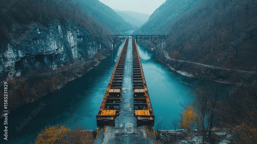 Photo Stock Bridge compression members vintage railroad trestle steel ...