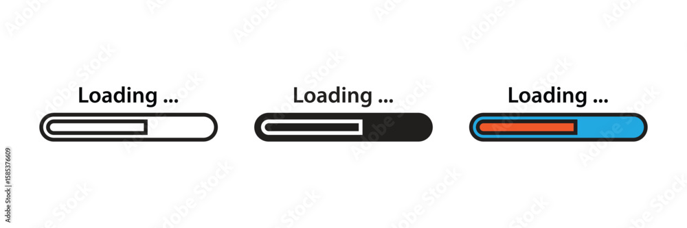 Loading or progress bar indicates an ongoing process, showing the ...