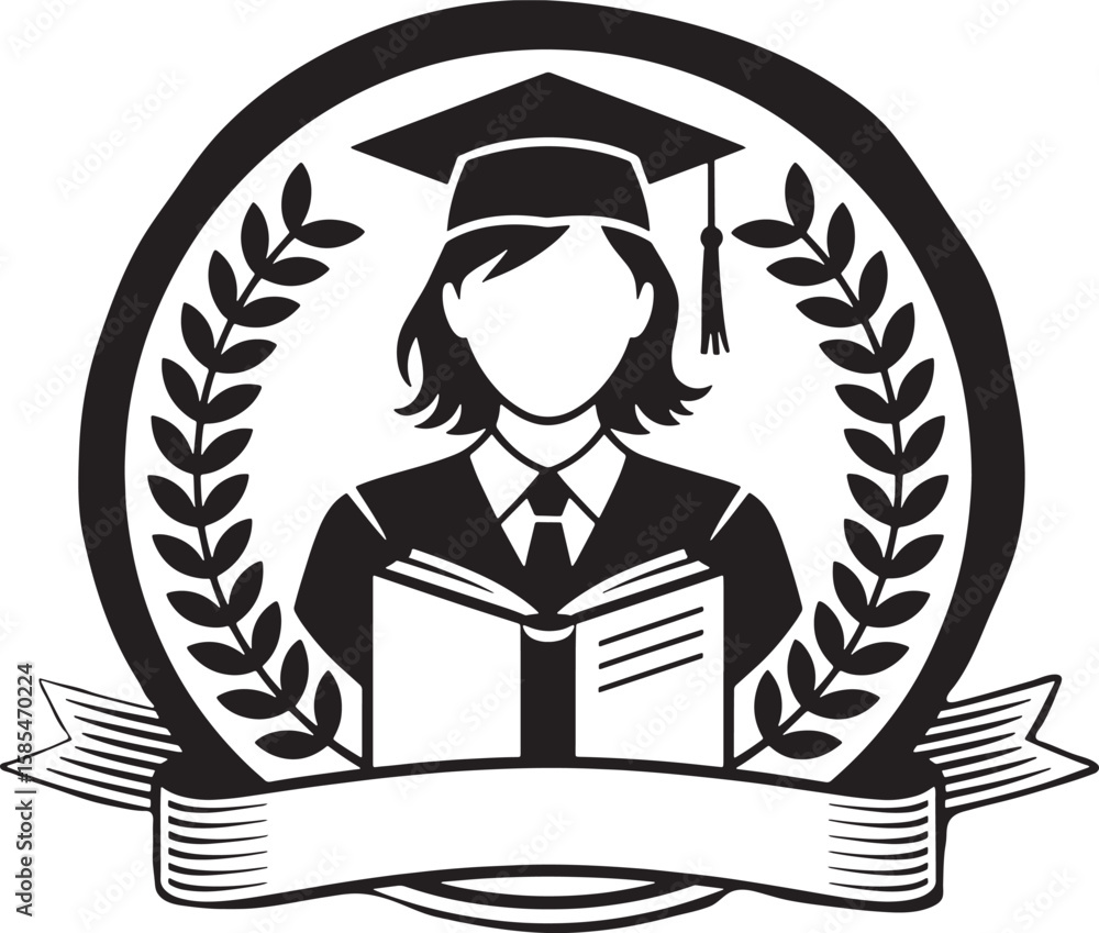 Academic Achievement Emblem A Symbol of Educational Success and ...