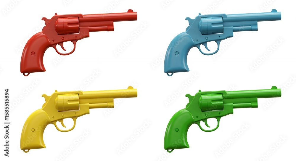 Colorful toy guns Stock Illustration | Adobe Stock