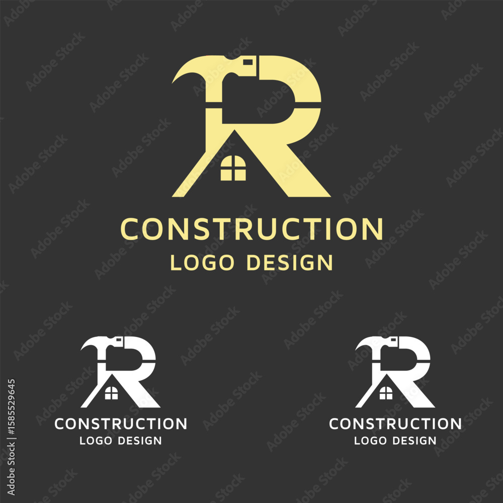 R -construction logo design Stock Vector | Adobe Stock