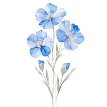 Watercolor Blue Flower Free Stock Photo - Public Domain Pictures