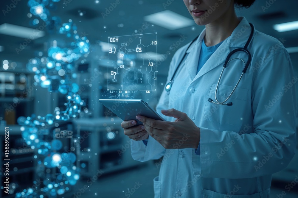 Healthcare practitioner with digital medical technology ideal for ...