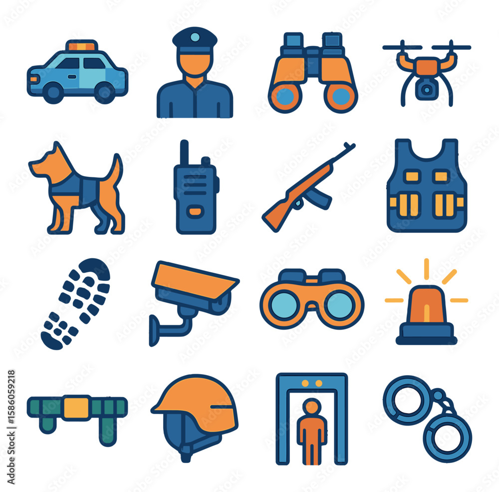 Stock-Vektorgrafik „Border Patrol and Security modern flat style ...