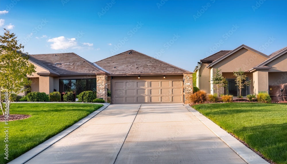 ultra realistic bright and scenic view of the front entrance to an ...