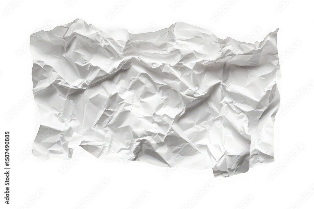 High-resolution crumpled paper texture, wrinkled sheet, scrap, waste ...
