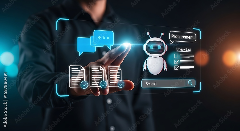 AI Procurement Interface.Smart Procurement Workflow with AI ...