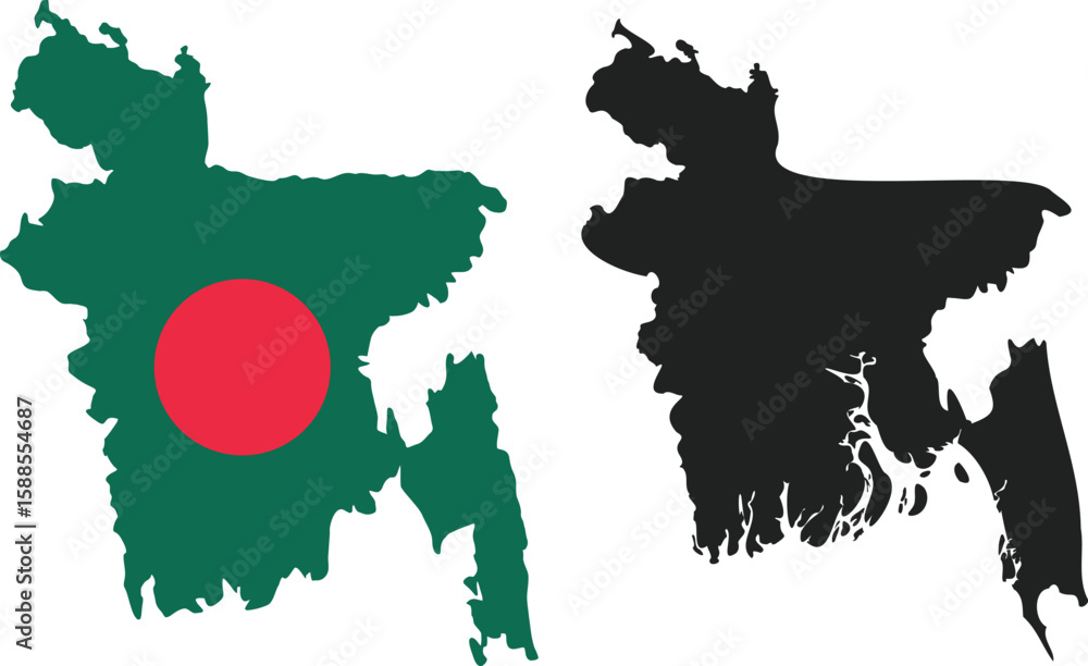 bangladesh map set Stock Vector | Adobe Stock