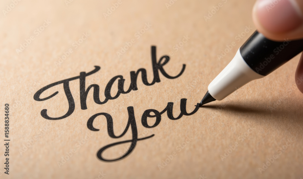 Thank you note written with marker on brown paper, expressing gratitude ...