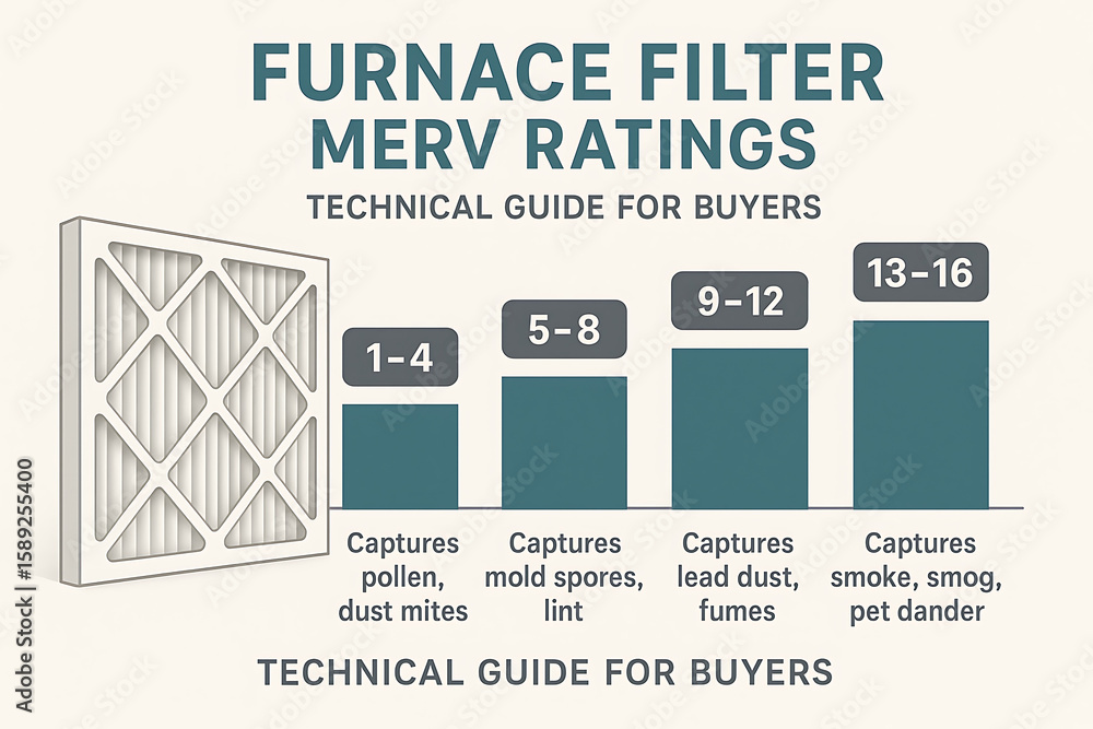furnace filters. Chart showing MERV ratings for furnace filters ...
