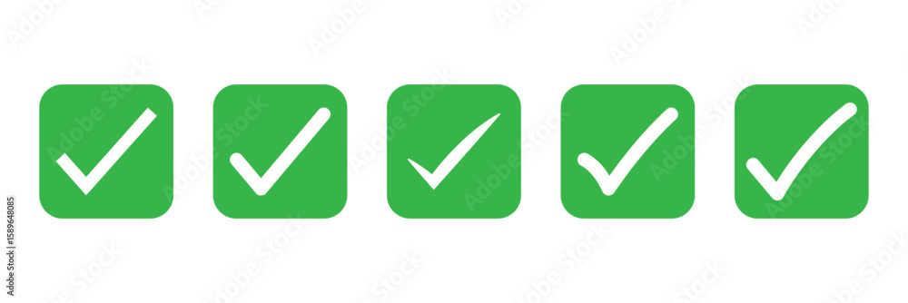 check box icon with correct, accept checkmark icons green tick box ...