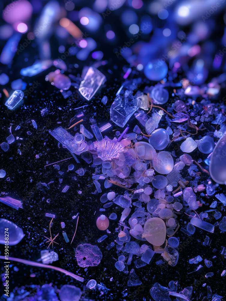 Ocean Microplastics Magnified View of Pollution in Water Samples Stock ...