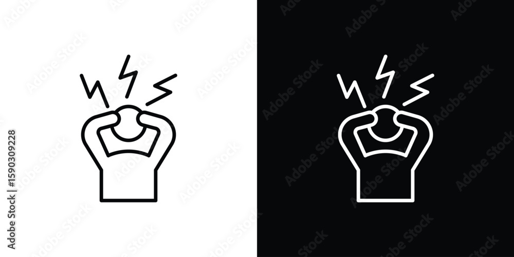 Anxiety icon. Stroke pictogram. Vector illustration. Vector sign for ...