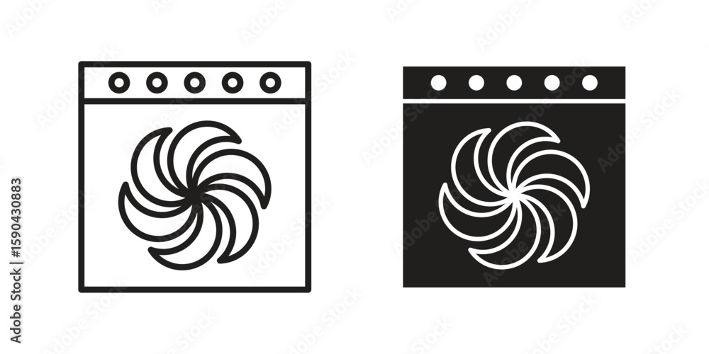 Convection turbofan stove icon. vector flat and line symbols. Vector ...