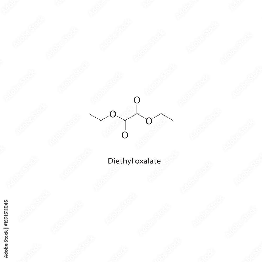 Stock-Vektorgrafik „Diethyl oxalate skeletal structure. Simple diester ...