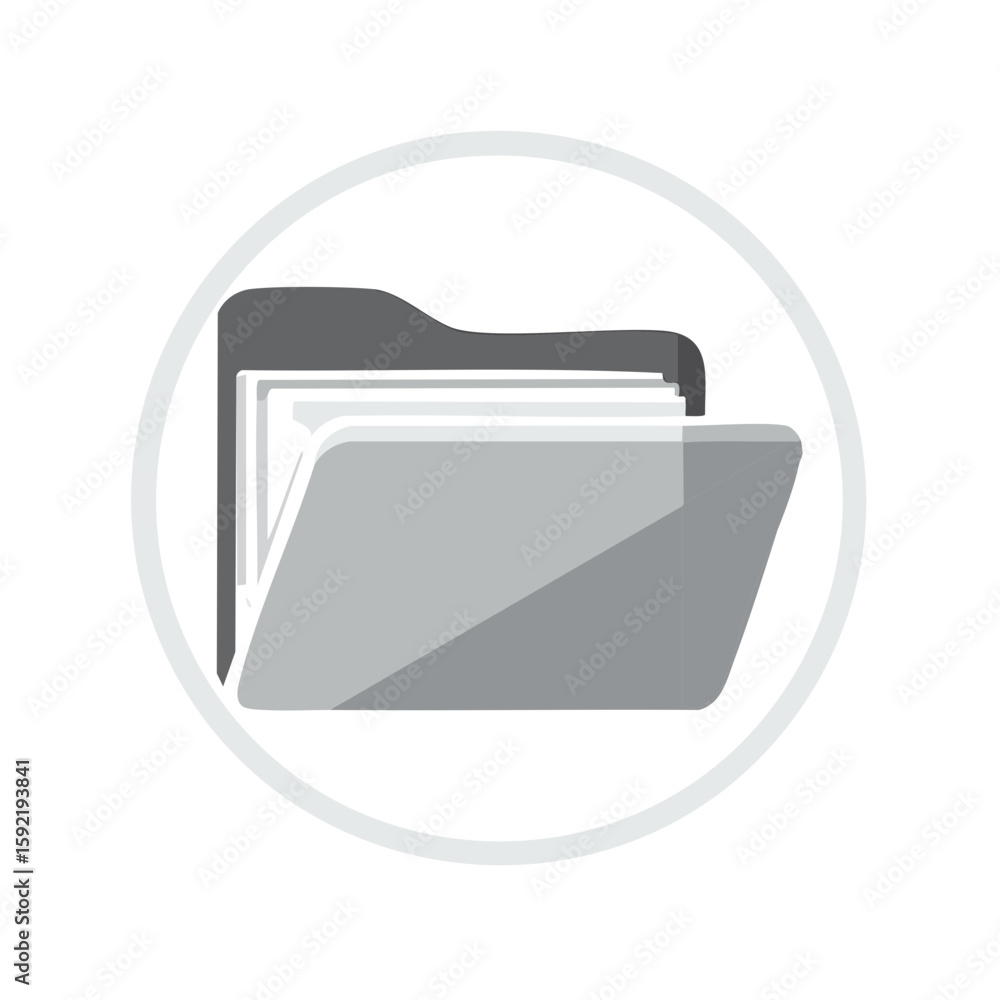 Office File Folder Icon Graphic Element for Computer Documents and ...