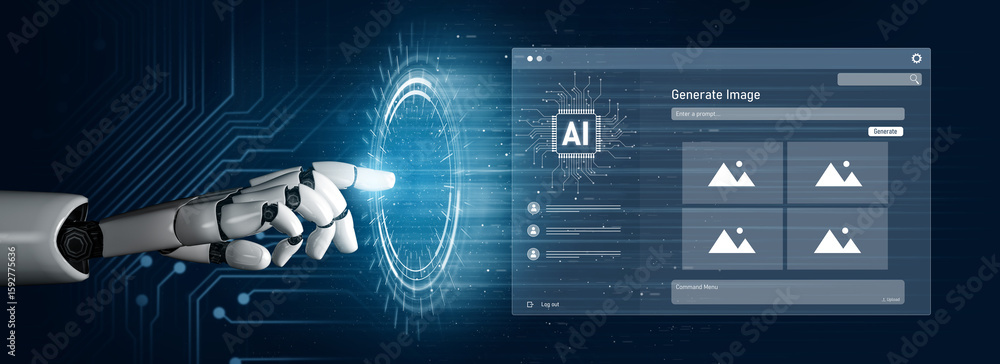 AI platform generating art images with dynamic interface. AI-generated ...