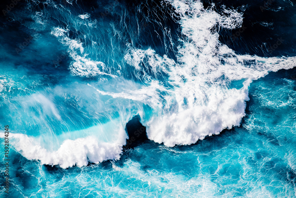 abstract aerial view background of blue waves Stock Photo | Adobe Stock