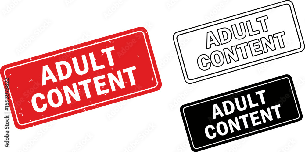 Adult content warning sign vector graphic design for mature audience ...