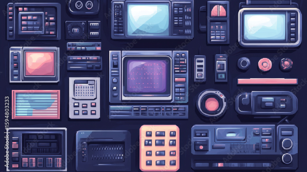 A 1990s-era PC user interface featuring a retro aesthetic, nostalgic ...