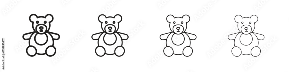 Teddy bear icon symbols collection. Vector EPS 10 Stock Vector | Adobe ...