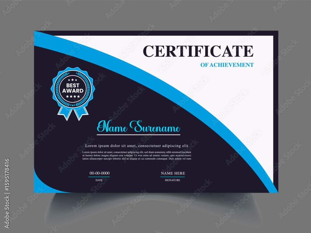 Unique certificate design template Stock Vector | Adobe Stock
