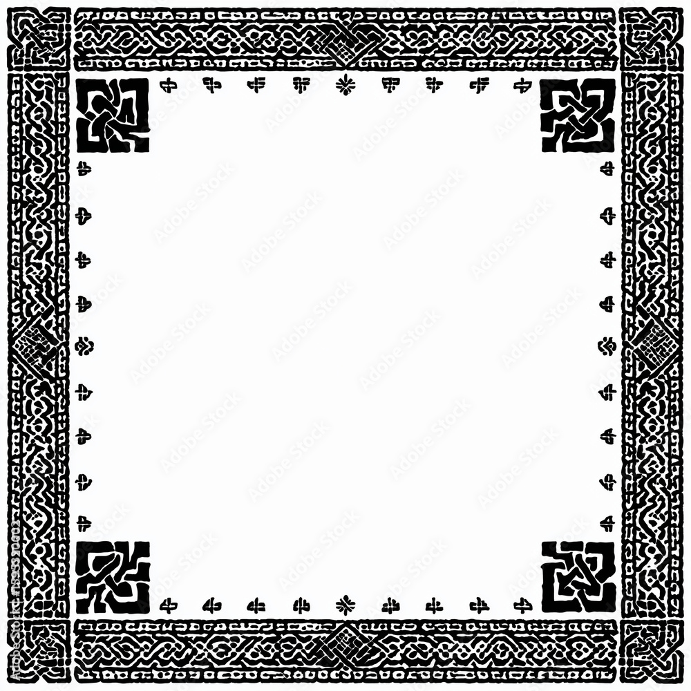 high contrast Black design on a white background, A beautiful norse ...