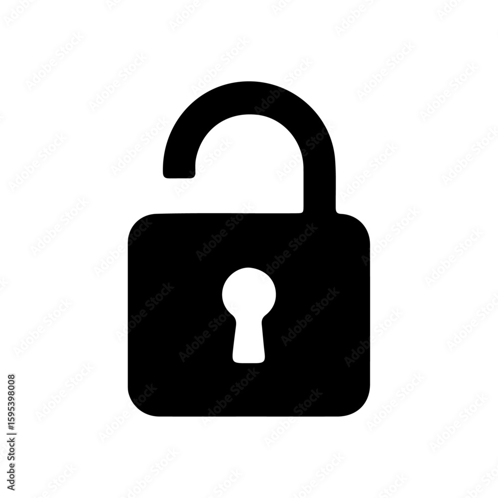 Open padlock icon symbolizing security and access Stock Vector | Adobe ...