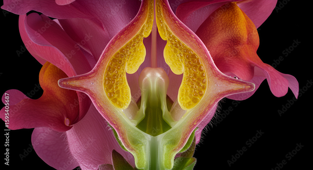 Transverse Section of Snapdragon Style Under Microscope Stock ...