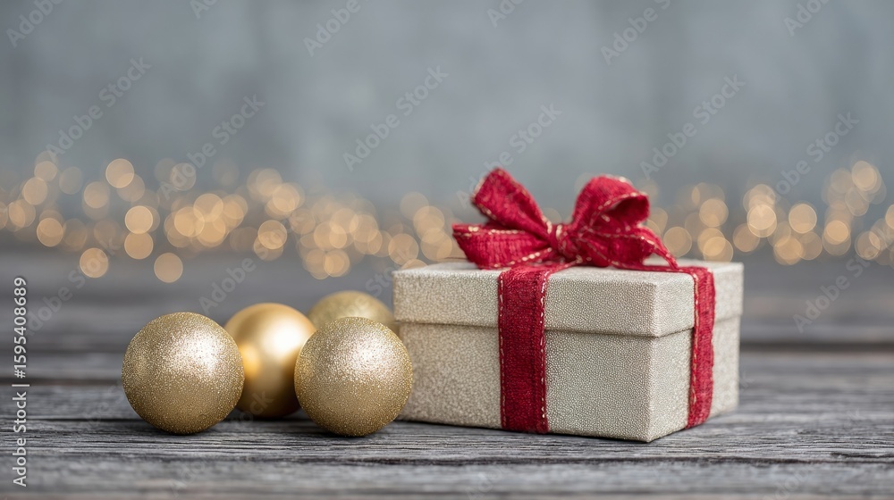 Entwined in festive splendor, a shimmering gift whispers Yuletide magic ...