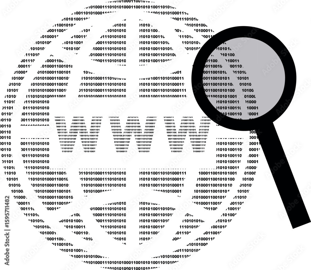 vector illustration black icon internet browser designed with binary ...