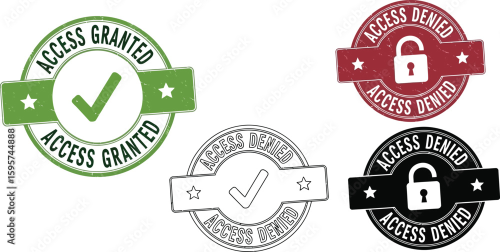 Access granted access denied security authentication authorization ...