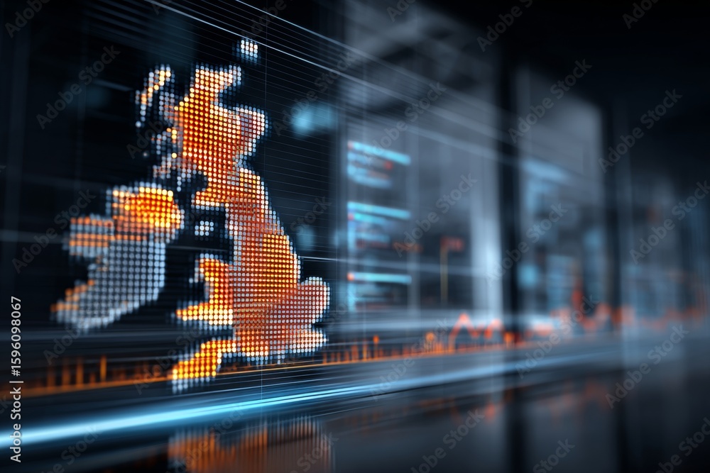 ภาพประกอบ Stock Heat maps overlay uk, revealing areas of climate ...