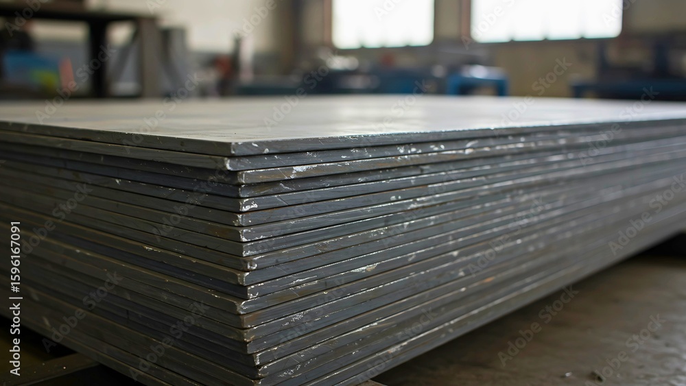 Stacked Metal Sheets Industrial Materials for Construction and ...