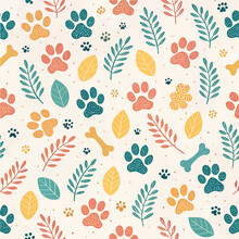 Dogs Seamless Floral Pattern Free Stock Photo - Public Domain Pictures