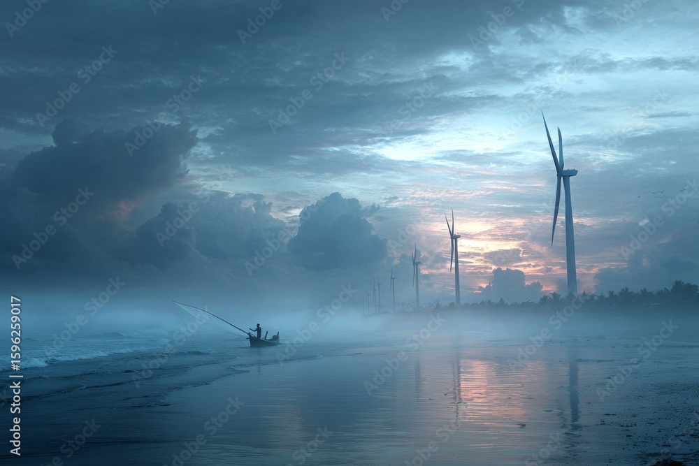 Fisherman and wind turbines: coexistence of tradition and tech. Energy ...