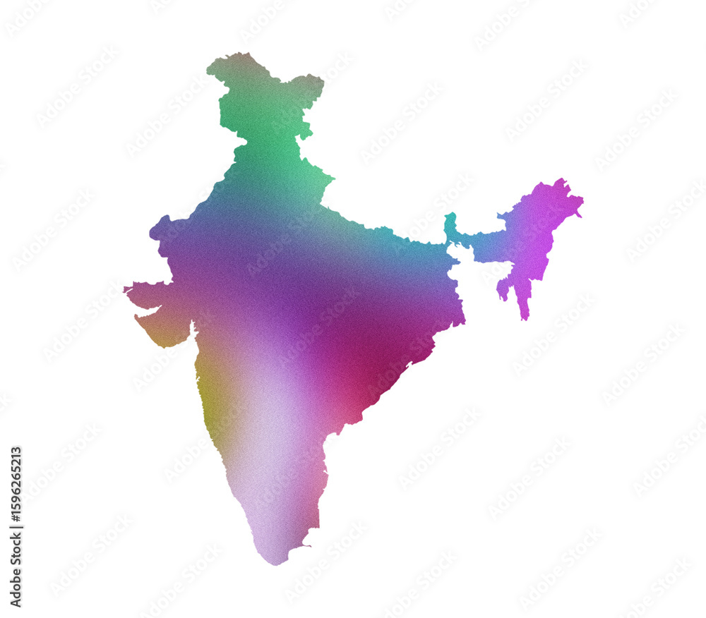 Multicolored political map of India in PNG format showing all states ...