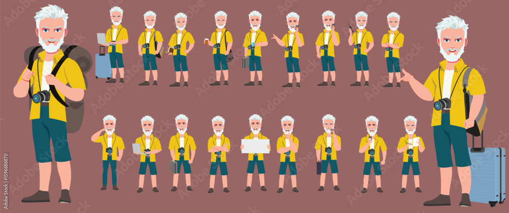 Traveler character model sheet, Character poses, expressions, Walk ...