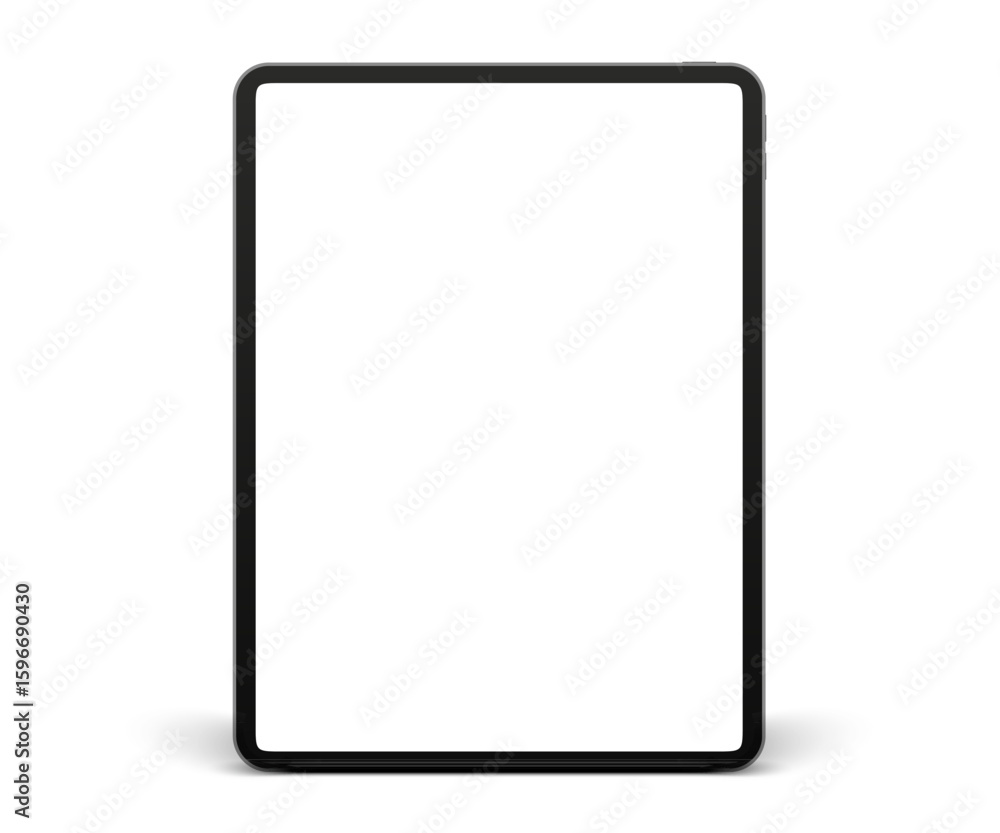 iPad Pro tablet isolated front view mockup, vertical position with ...